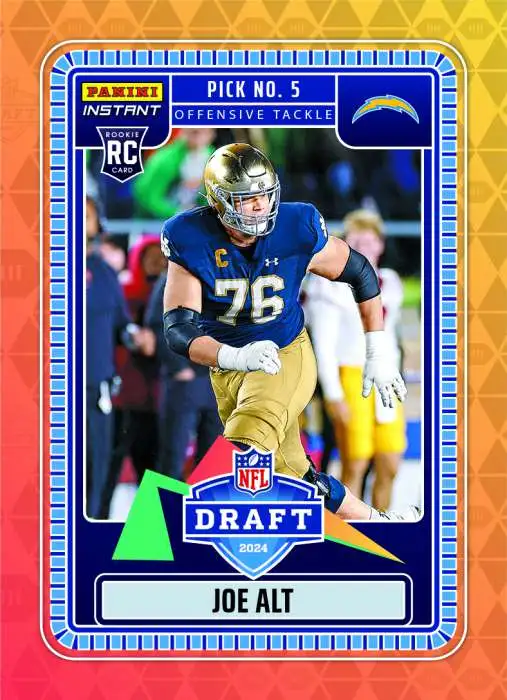 NFL San Diego Chargers 2024 Instant Draft Night Football Single Card ...