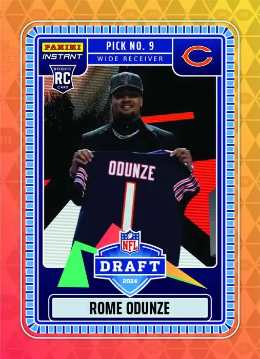 NFL Chicago Bears 2024 Instant Draft Night Football Single Card Rome Odunze NFLDN-4 Rookie - ToyWiz