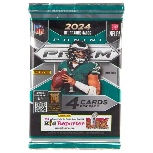 NFL Panini 2024 Prizm Football Trading Card RETAIL Pack 4 Cards - ToyWiz