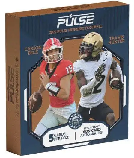 NFL Pulse 2024 Premiere Football Trading Card HOBBY Box 1 Packs, 5 Cards, 4 ON CARD Autographs ...