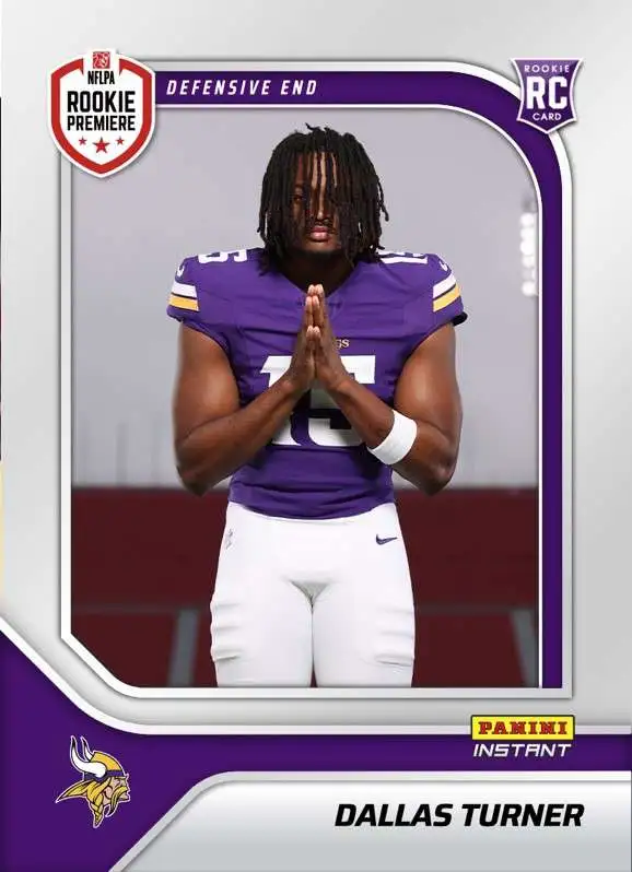 NFL 2024 Instant RPS First Look Football Single Card Dallas Turner ...
