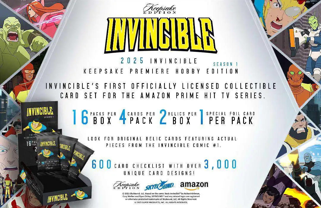 Invincible 2025 Season 1 Keepsake Premiere Trading Card HOBBY Box 16 ...