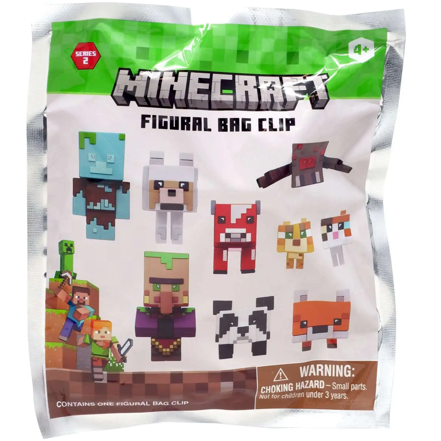 Minecraft 3D Figural Bag Clip Minecraft Series 2 Mystery Pack 1 RANDOM ...