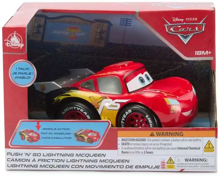 Disney Pixar Cars Lightning McQueen Exclusive Push N Go Talking Vehicle ...
