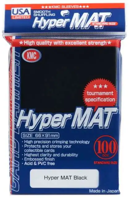KMC Hyper MAT Black Card Sleeves 100 Count USA Limited - ToyWiz