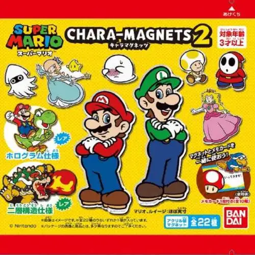 Super Mario Character Magnets 2 2 Mystery Pack Bandai Shokugan - ToyWiz