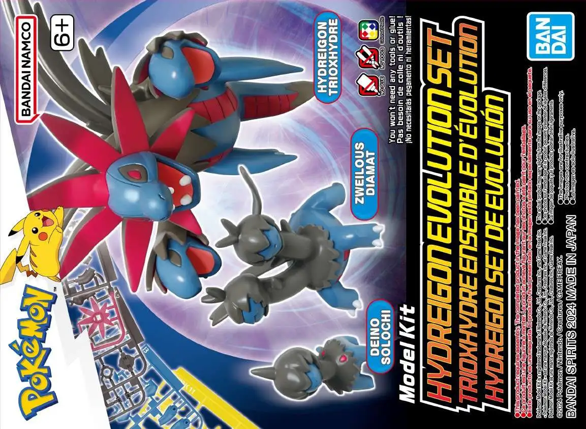 Pokemon Hydreigon Evolution Set Model Kit Bandai Hobby - ToyWiz