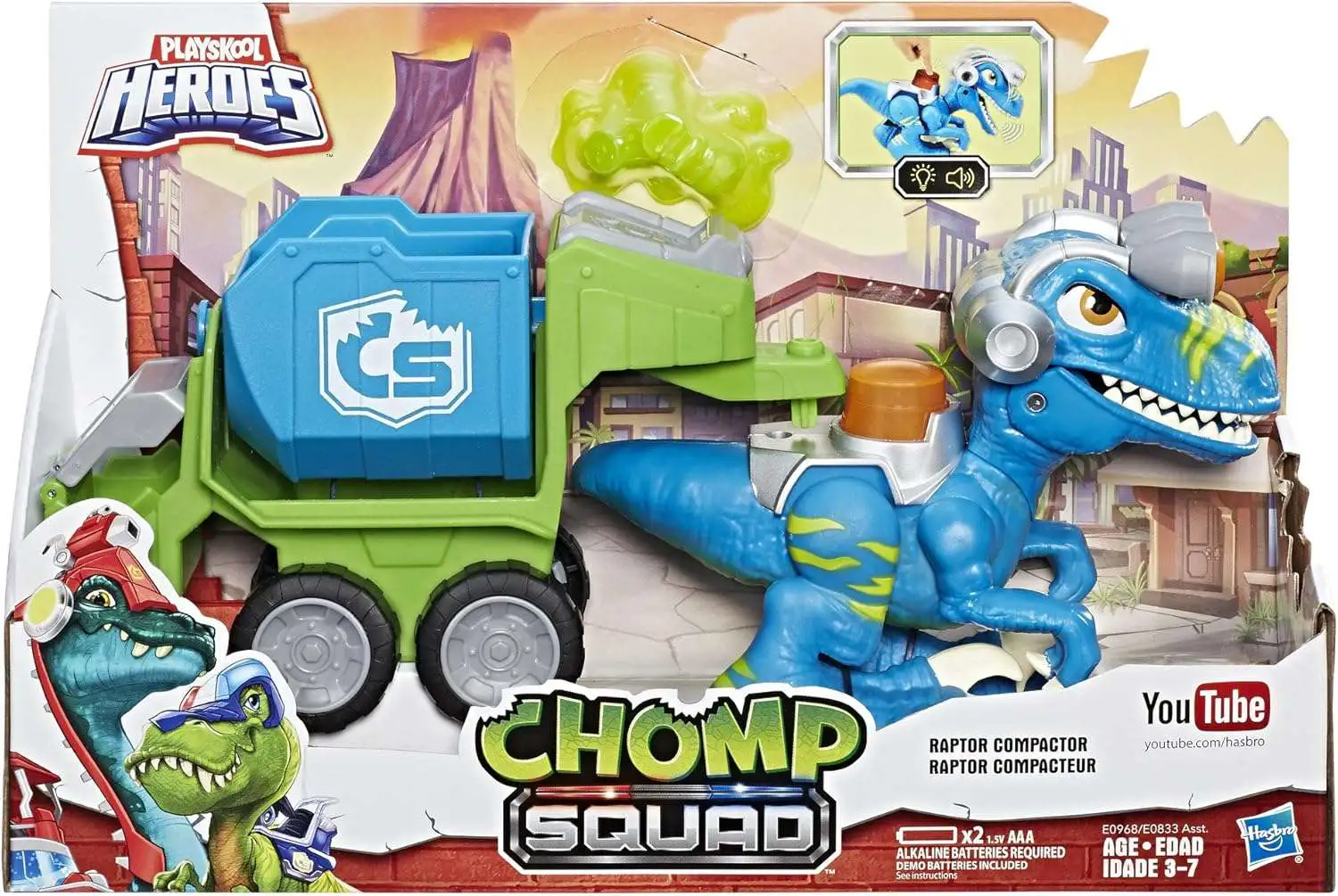 Playskool Heroes Chomp Squad Raptor Compacteur Action Figure Hasbro ...
