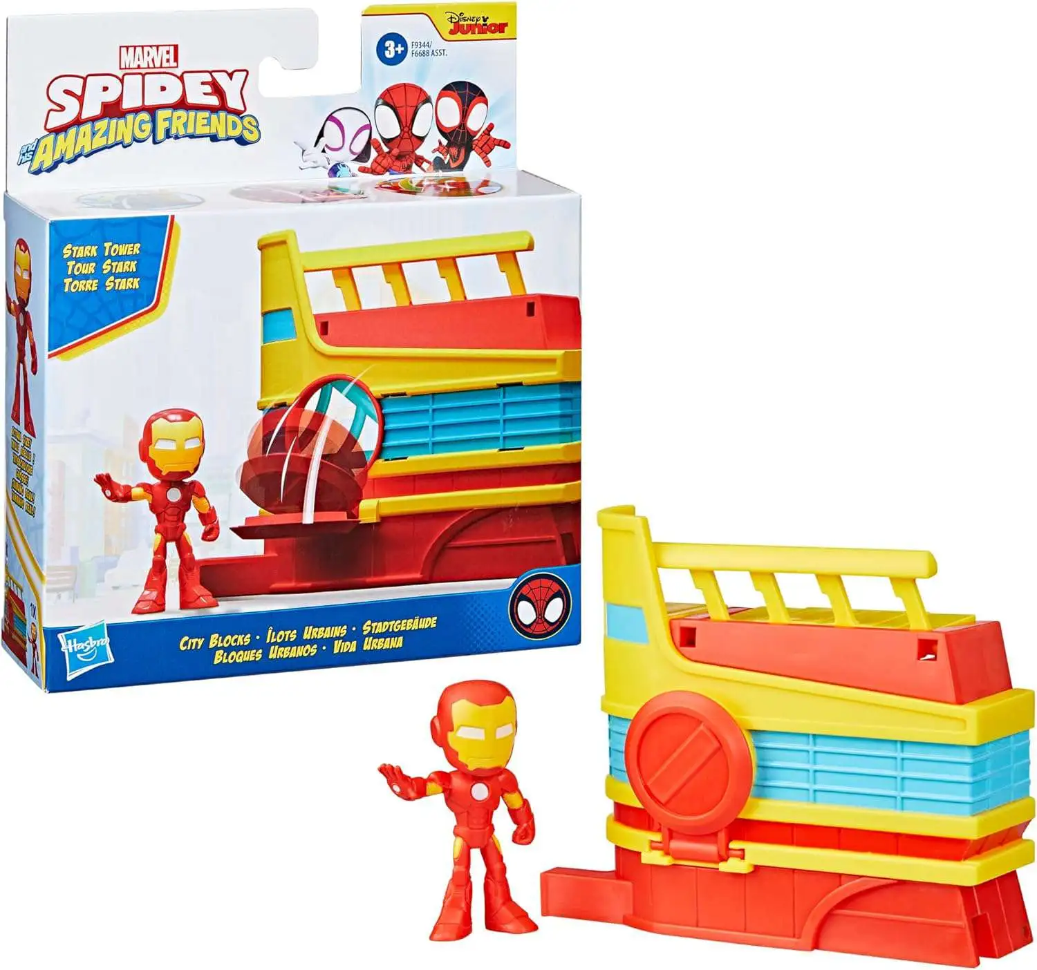 Marvel Spidey His Amazing Friends City Blocks Stark Tower 4 Figure Set ...