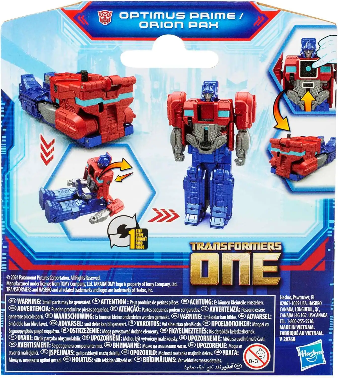 Transformers ONE 1-Step Changer Optimus Prime Orion Pax Action Figure ...