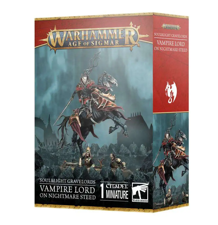 Warhammer Age of Sigmar Soulblight Gravelords Vampire Lord on Nightmare Steed Miniatures Games ...