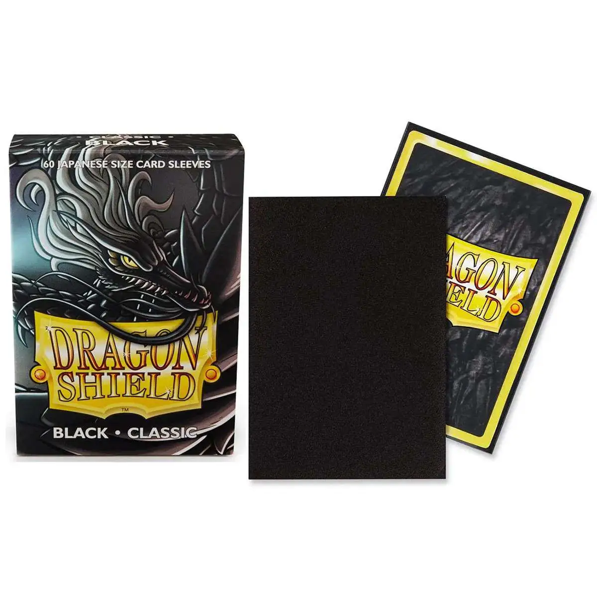 Dragon Shield Matte Black Classic Japanese Card Sleeves 60 Count Arcane ...