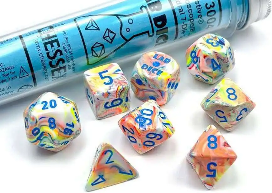 Chessex Gaming Supplies Lab Dice Festive Polyhedral 7-Die Dice Set ...