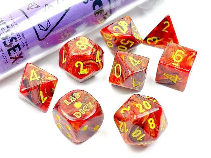 Chessex Gaming Supplies Lab Dice Vortex Polyhedral 7-Die Dice Set ...