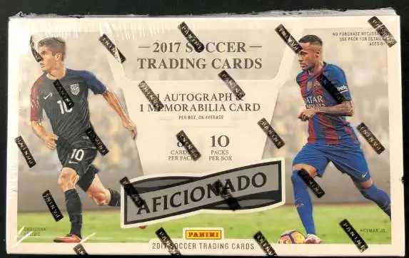 Soccer 2017 Panini Aficionado Trading Card HOBBY Box 10 packs, 1 ...