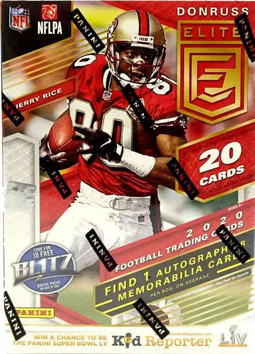 NFL Donruss 2020 Elite Football Trading Card BLASTER Box 4 Packs Panini ...