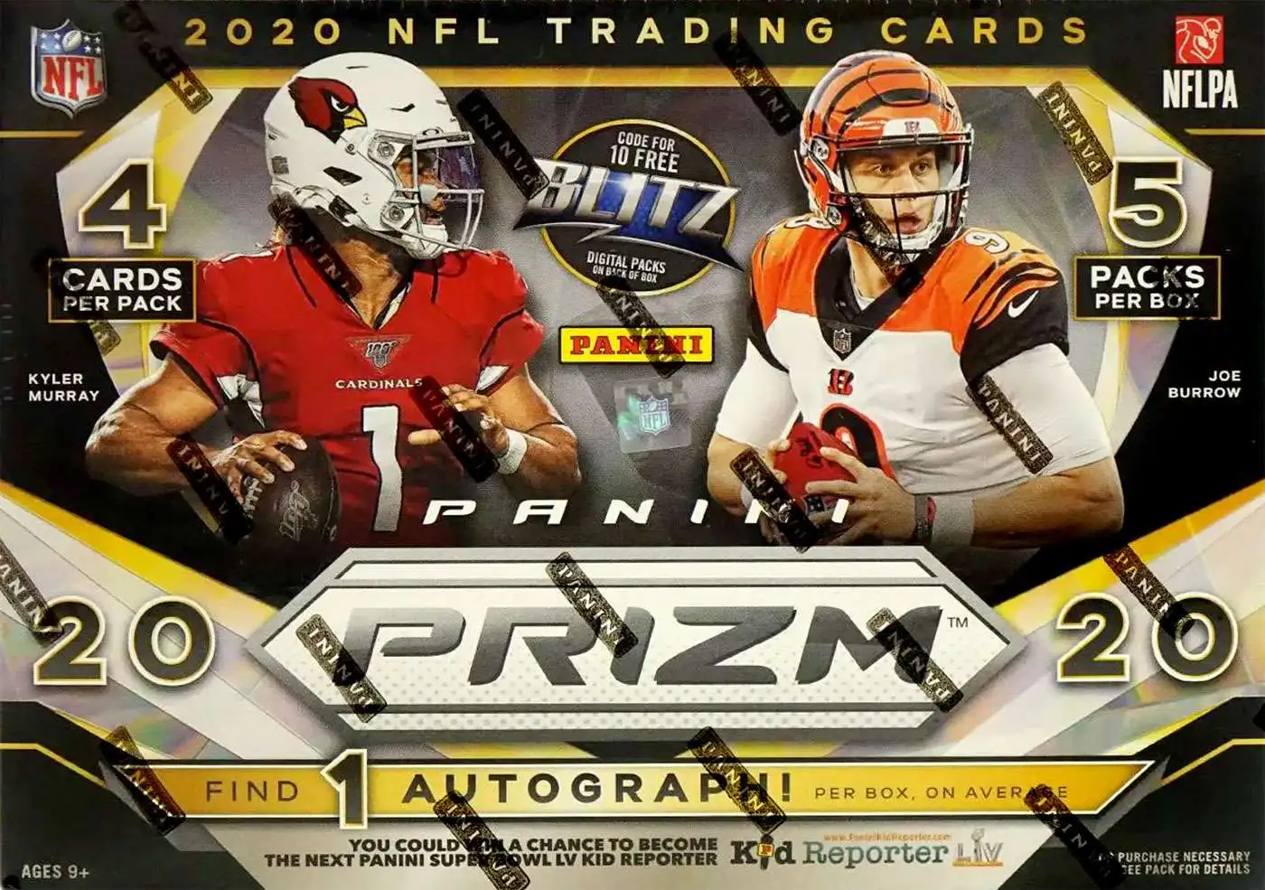 NFL Panini 2020 Prizm Football Trading Card MEGA Box 5 Packs, 1 ...