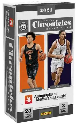 NBA 2021 Chronicles Draft Picks Basketball Trading Card HOBBY Box 4 Autographs or memorabilia ...