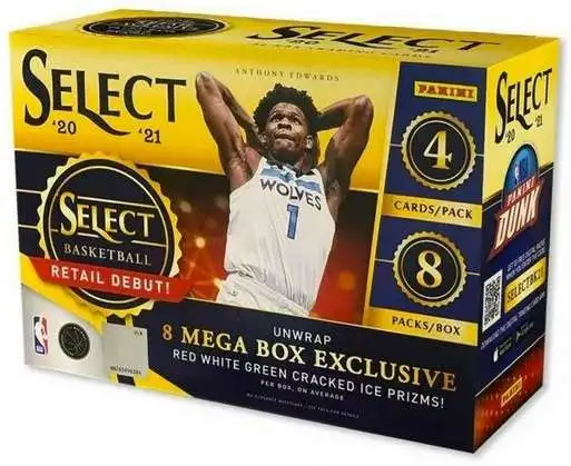 NBA Panini 2020-21 Select Basketball Trading Card MEGA Box 8 Packs, Red ...