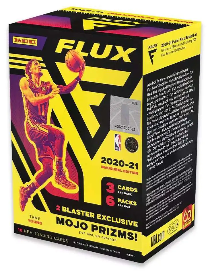 NBA Panini 2020-21 Flux Basketball Trading Card BLASTER Box 6 Packs, 2 ...