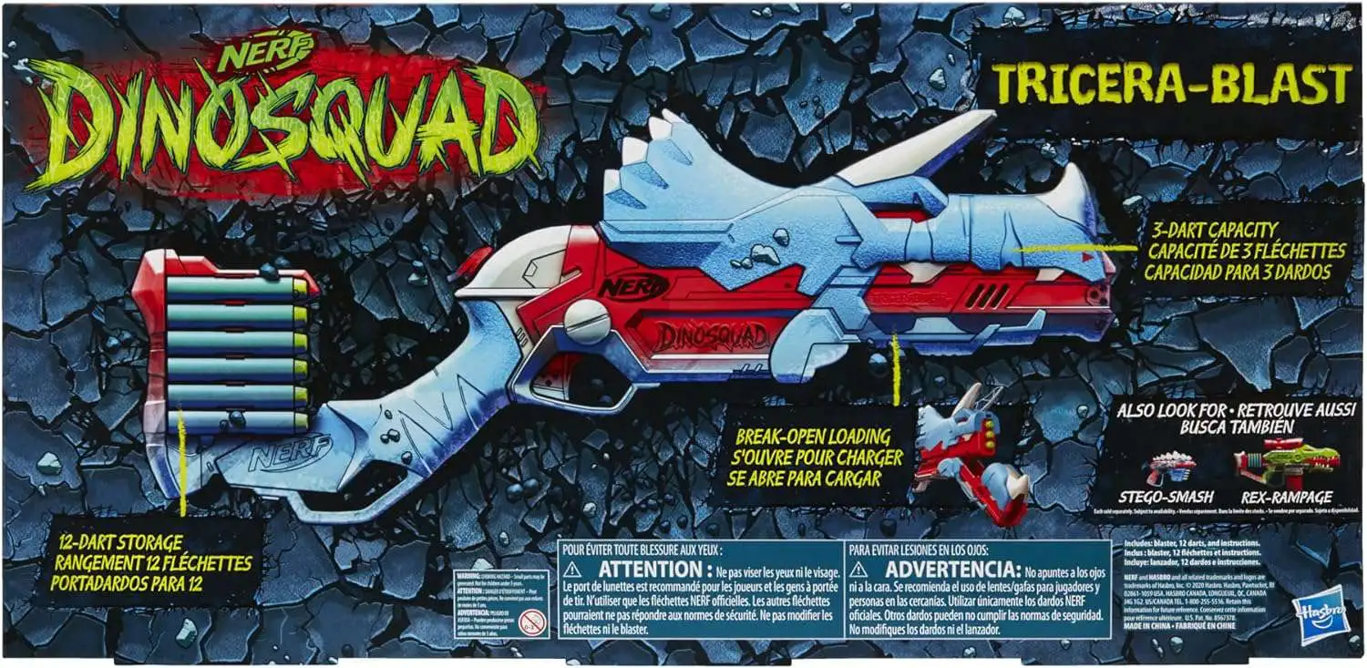 NERF Dinosquad Tricera-Blast Blaster Hasbro Toys - ToyWiz