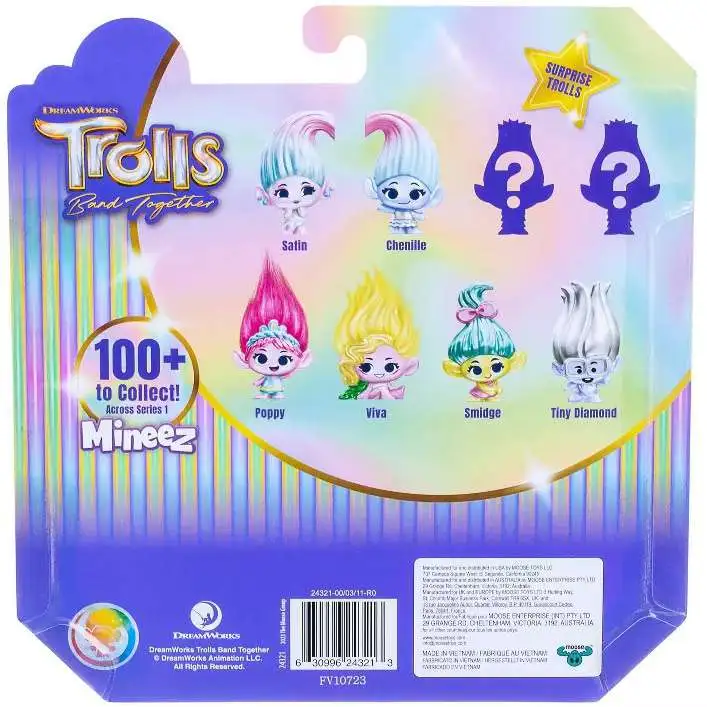 Trolls Band Together Mineez Glam Together Mini Figure 8-Pack Moose - ToyWiz