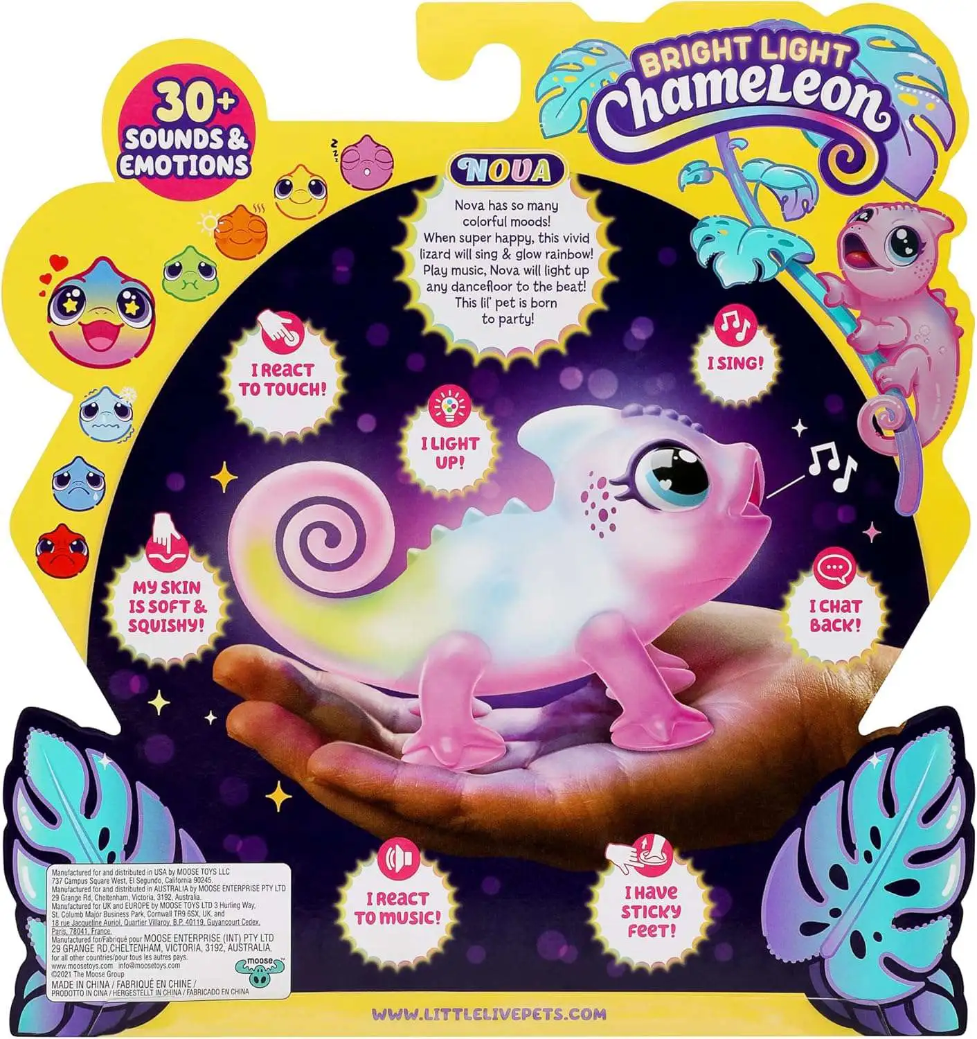 Little Live Pets Bright Light Chameleon Nova Interactive Toy Moose Toys - ToyWiz