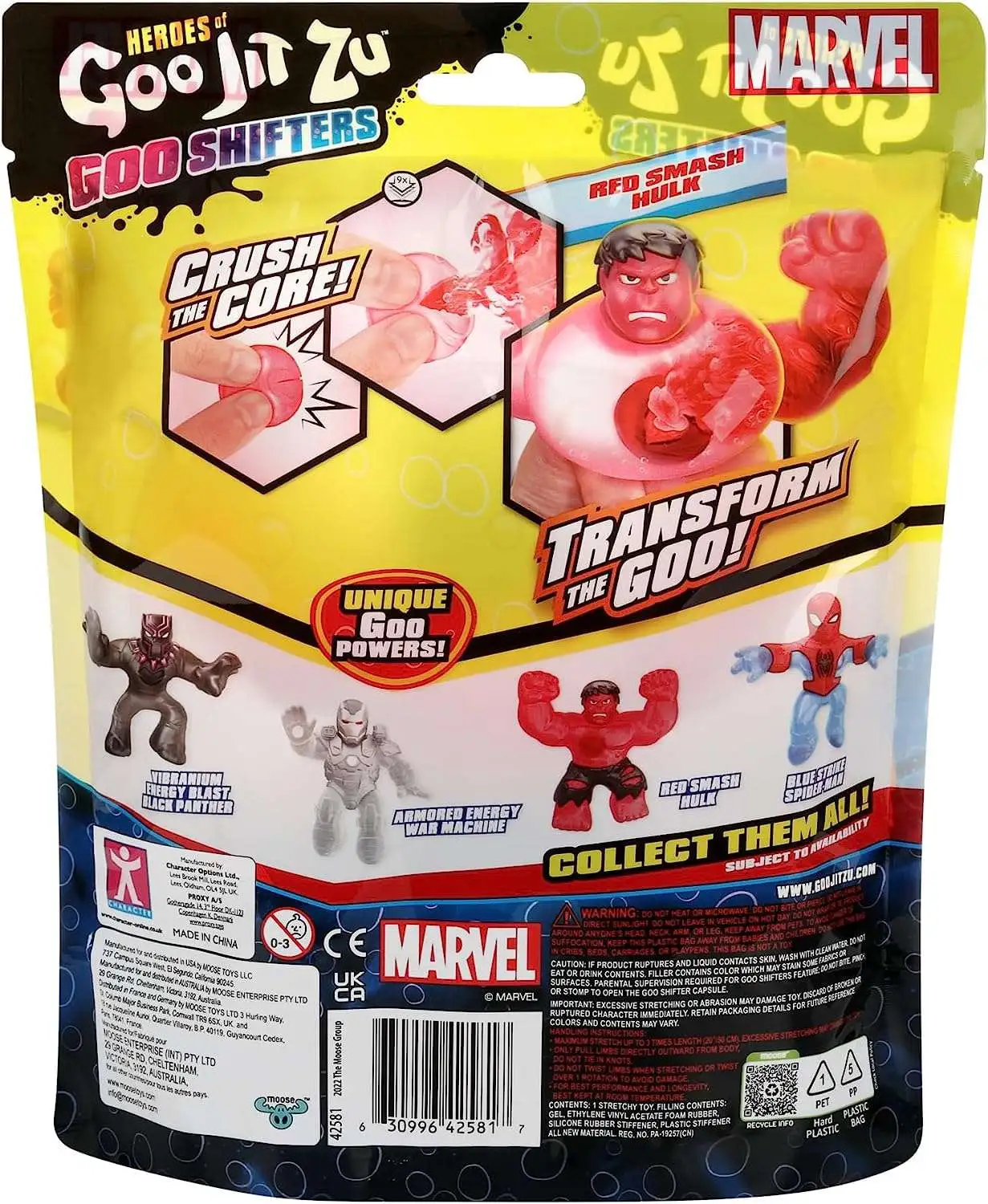 Heroes of Goo Jit Zu Marvel Goo Shifters Red Smash hulk Action Figure ...