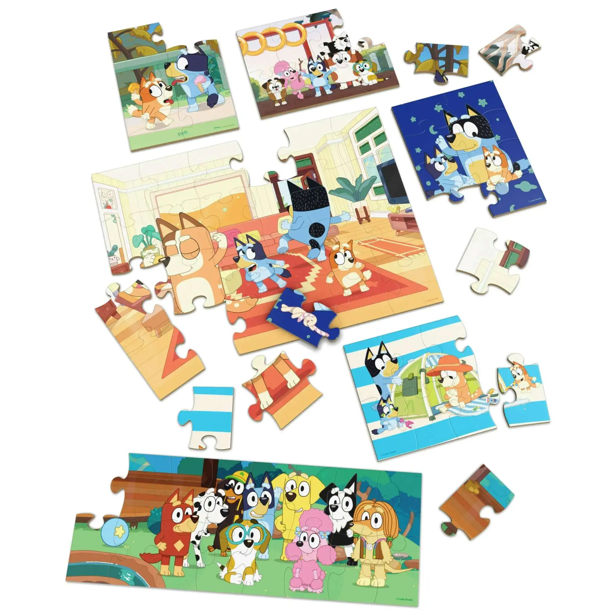 Bluey 6 Wood Puzzles Spin Master - ToyWiz