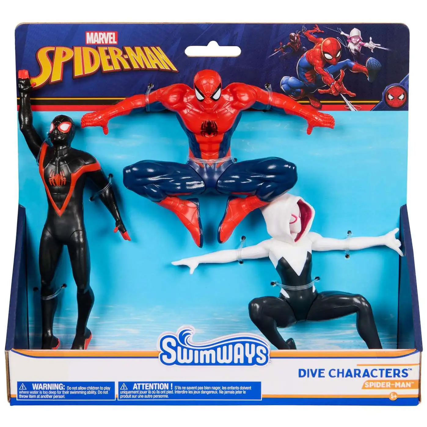 Marvel Spider-Man SwimWays Dive Characters Miles, Spidey Ghost-Spider ...