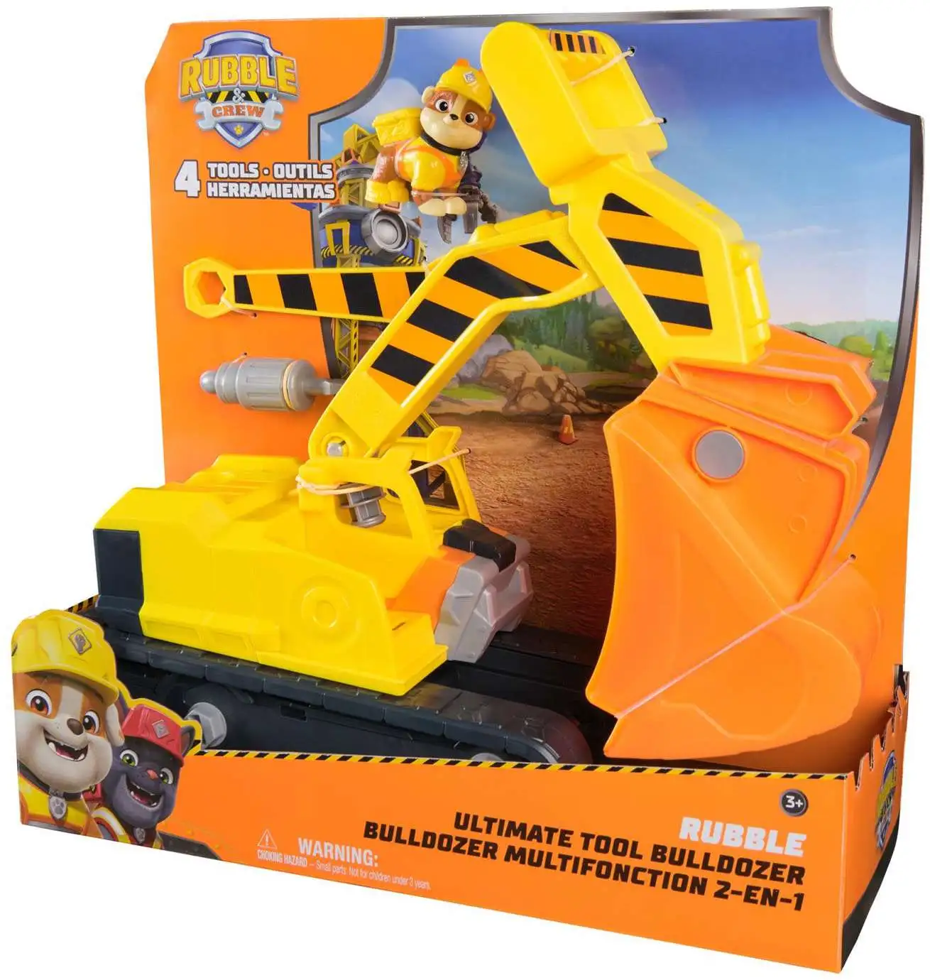 Paw Patrol Rubble Crew Rubble Ultimate Tool Bulldozer Playset Spin ...