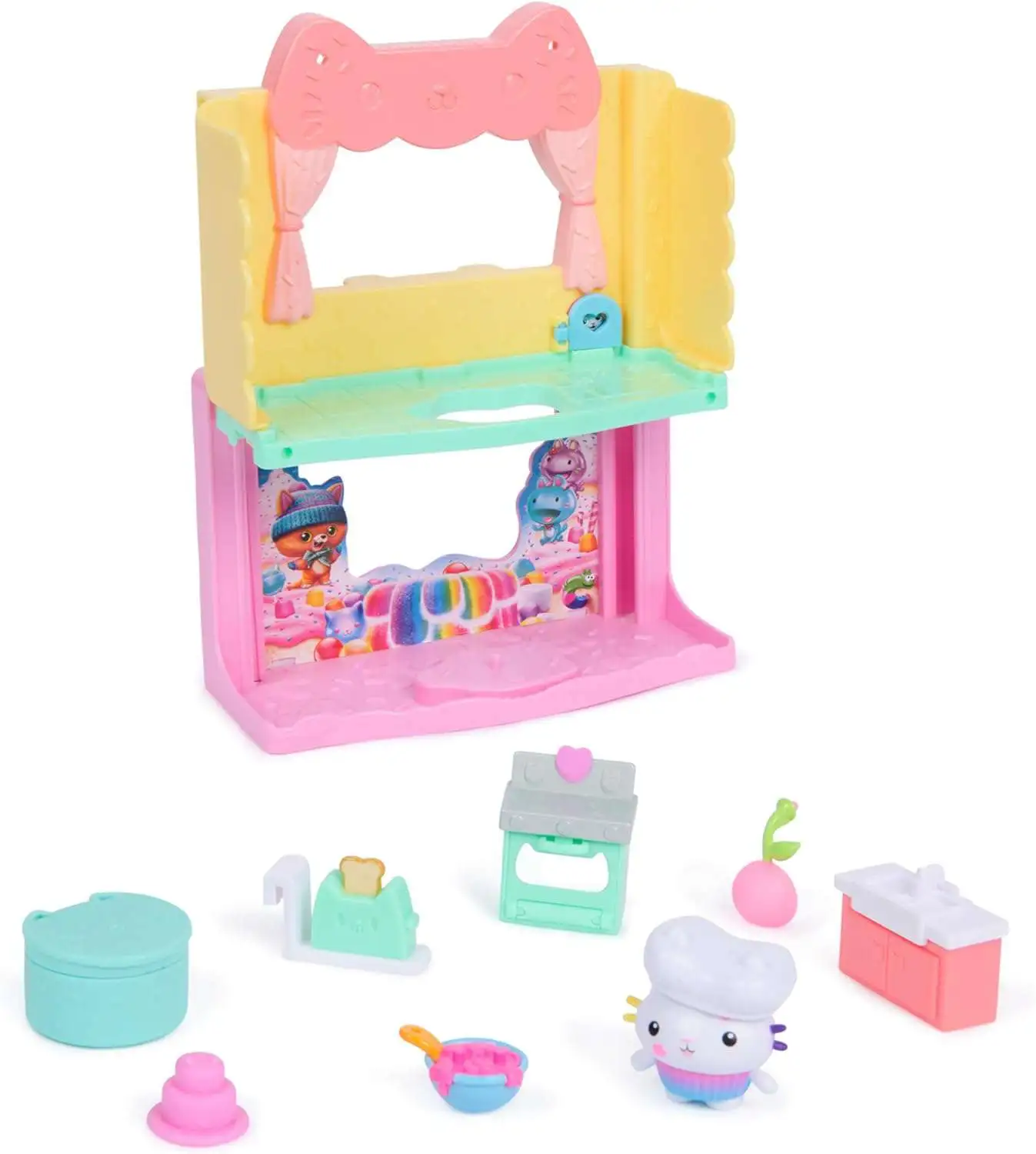 Gabbys Dollhouse The Movie Cakeys Sprinkle Cake-tastic Kitchen Playset ...