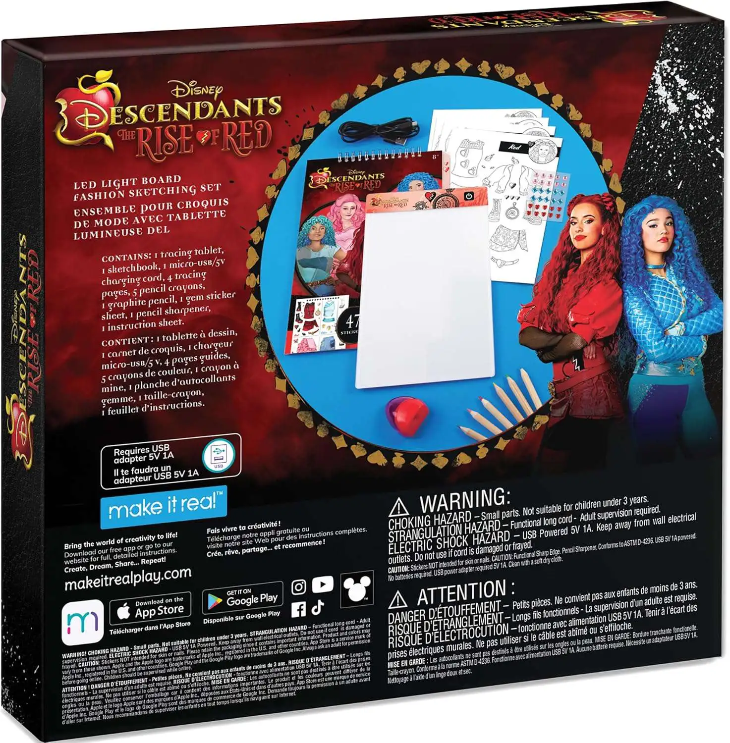 Disney Descendants 4 The Rise of Red LED Light Board Fashion Sketching ...