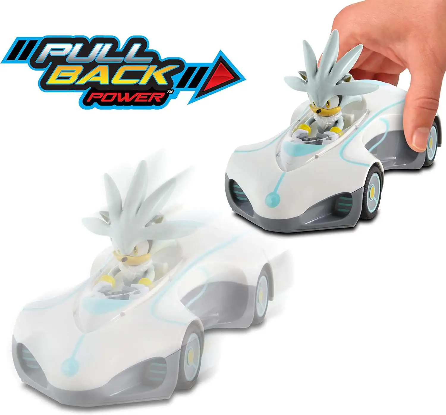 Sonic The Hedgehog Sega All-Stars Racing Pullback Racers Silver Vehicle NKOK - ToyWiz
