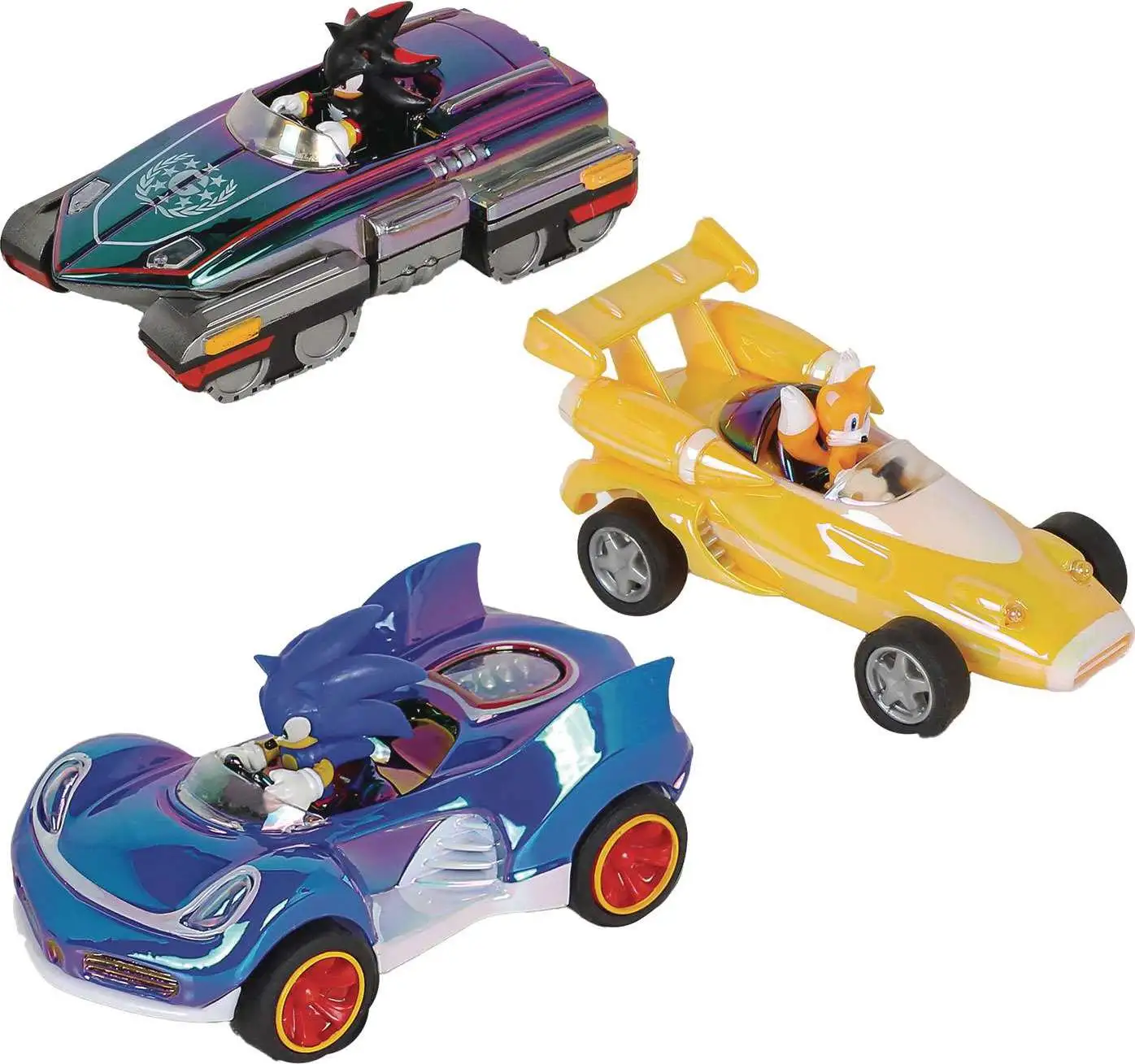 Sonic The Hedgehog Pullback Racers Sonic, Tails Shadow Vehicle 3-Pack ...