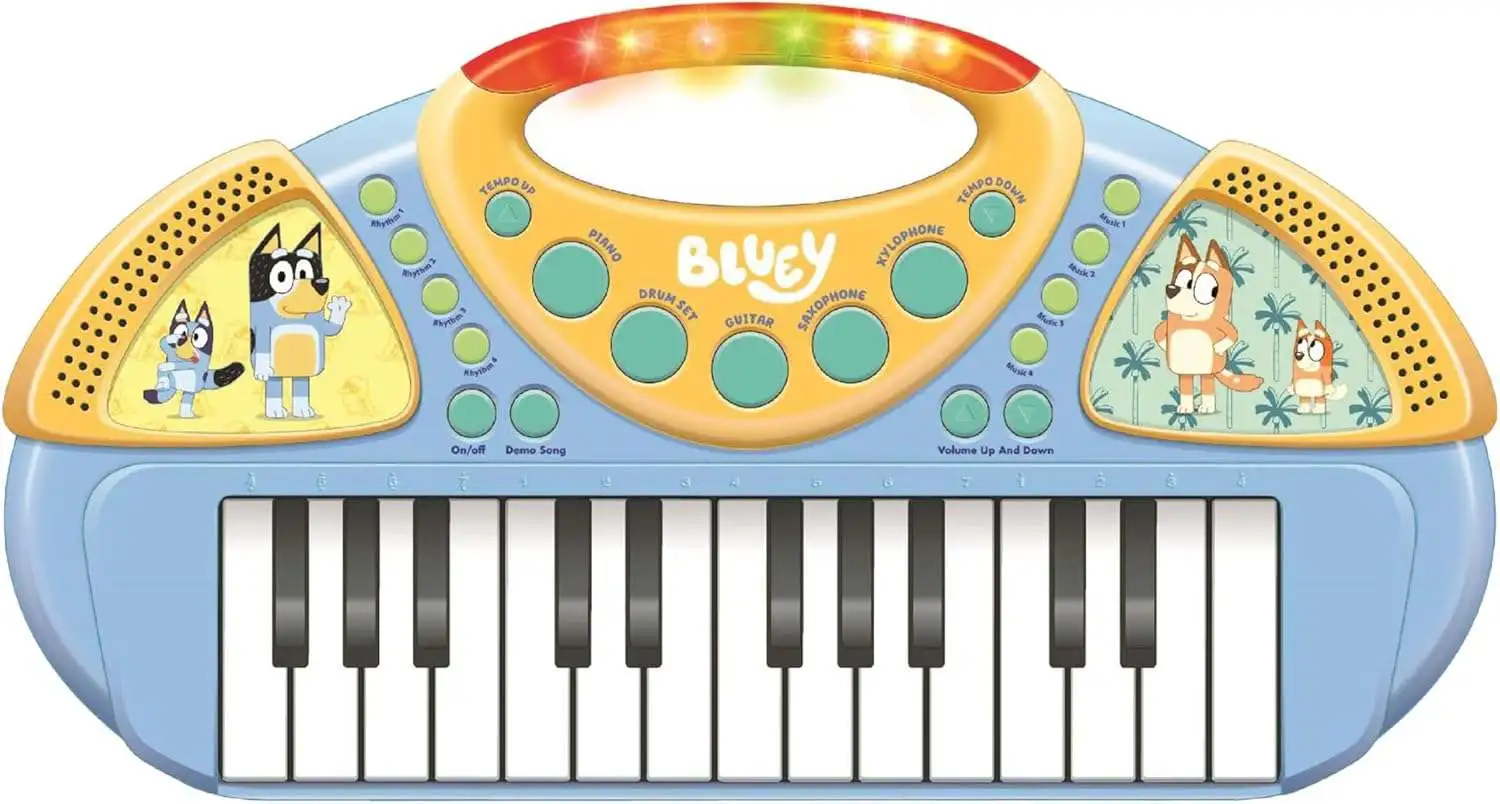 Bluey Blueys 25 Note Light Up Keyboard Kidz Toyz - ToyWiz