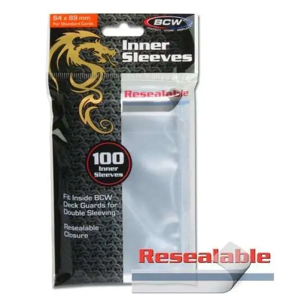 BCW Resealable Inner Sleeves Card Sleeves Standard Size - ToyWiz