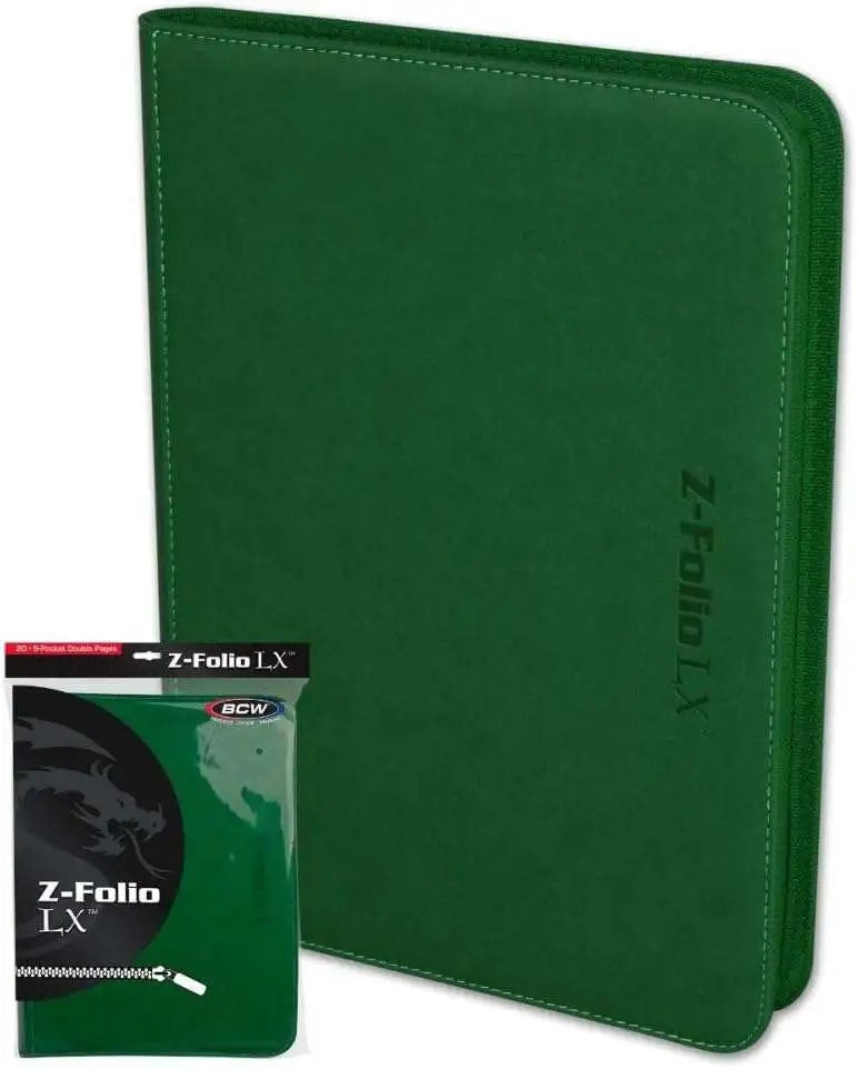 LX Zipper Folio 9-Pocket Binder Green BCW - ToyWiz