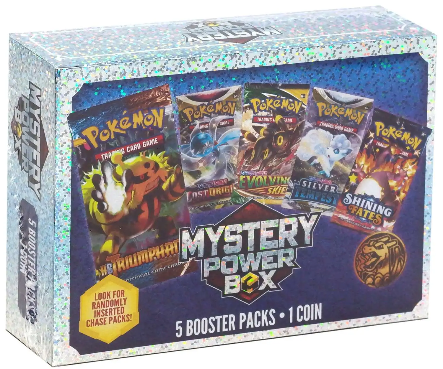 Pokemon Mystery Power Box 5 Booster Packs Coin MJ Holdings - ToyWiz