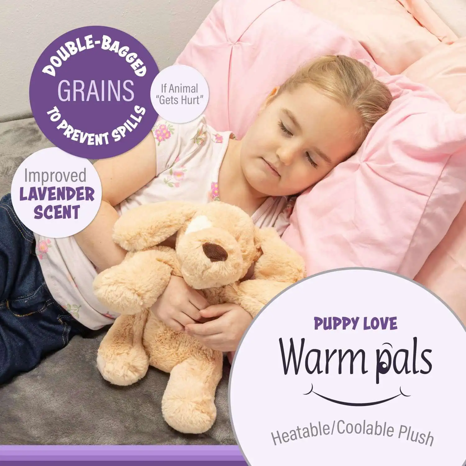 Warm Pals Puppy Love Weighted Plush Heatable Coolable 1i4 Group - ToyWiz