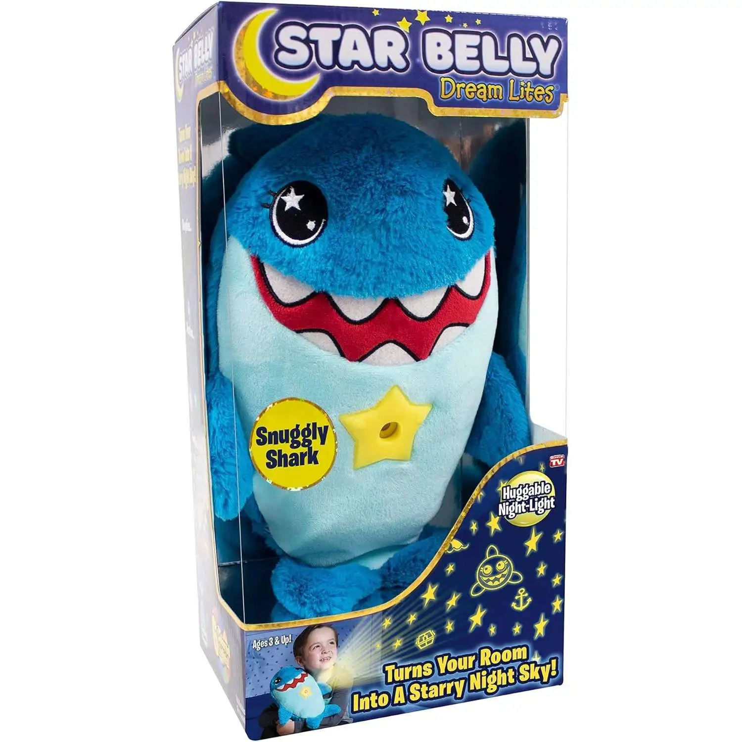 Star Belly Dream Lights Snuggly Shark Huggable Night-Light Ontel - ToyWiz
