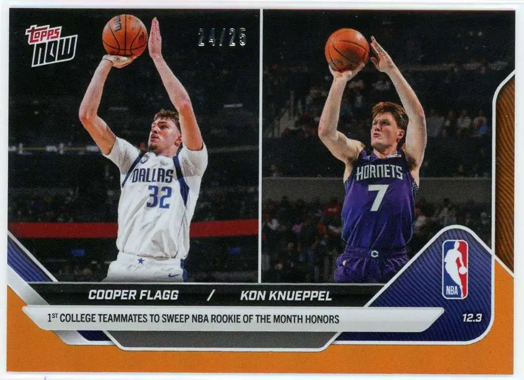 NBA 2025-26 NOW Basketball Single Card 2425 Cooper Flagg Kon Knueppel ...