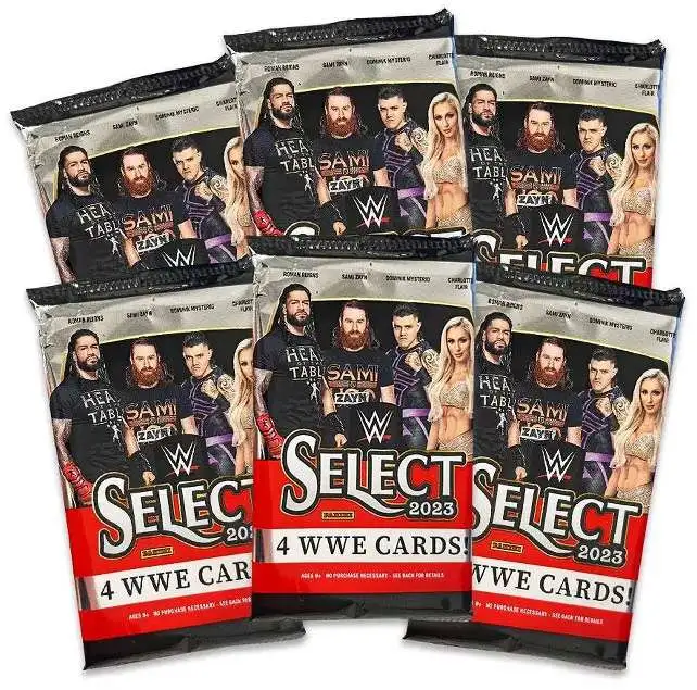 WWE Wrestling 2023 Select Trading Card BLASTER Box 6 Packs, 6 Inserts ...