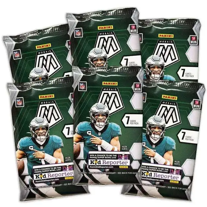 NFL Panini 2023 Mosaic Football Trading Card MEGA Box 6 Packs, Look for ...