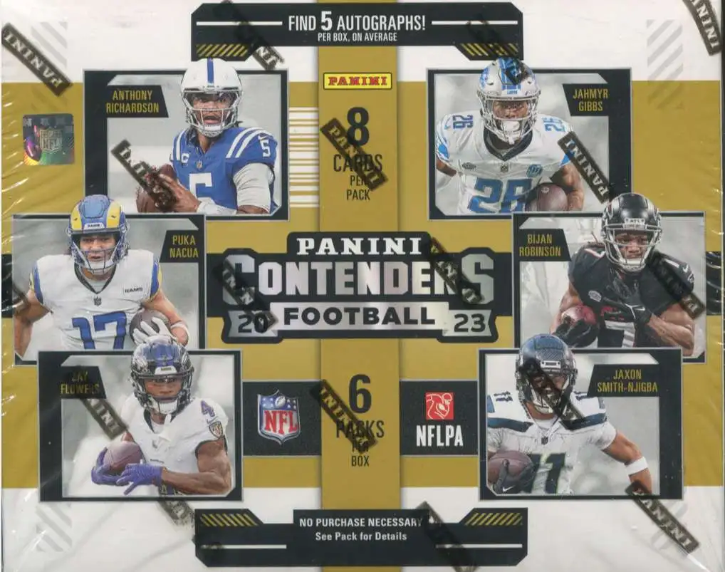 NFL Panini 2023 Contenders Football Trading Card HOBBY Box 6 Packs, 5 ...