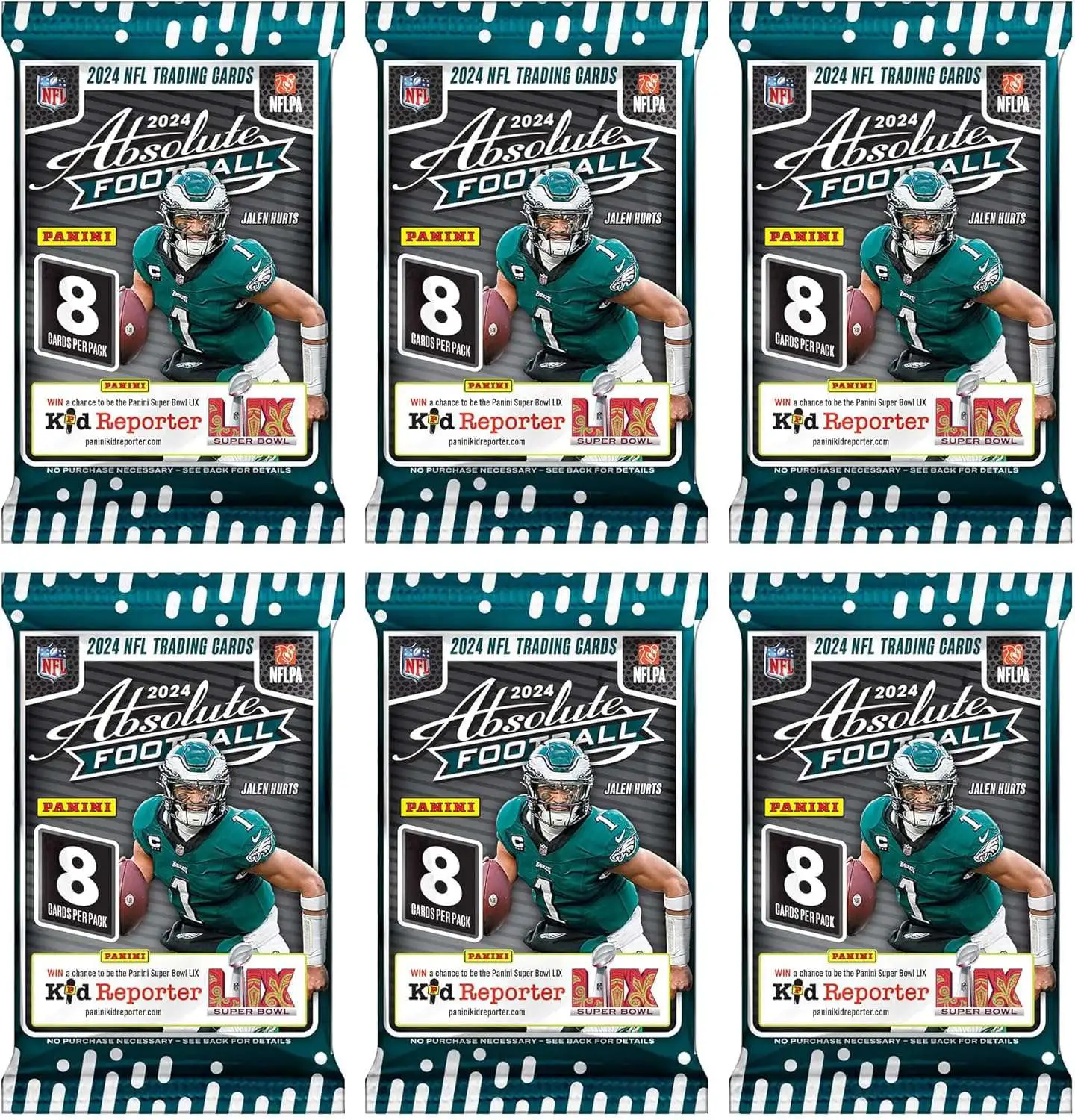 NFL Panini 2024 Absolute Football Trading Card MEGA Box 6 Packs, 1 ...