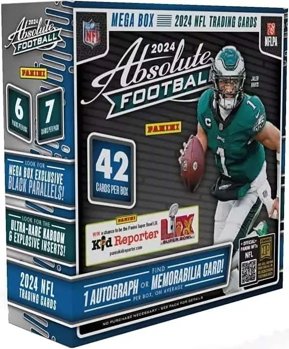 NFL Panini 2024 Absolute Football Trading Card MEGA Box 6 Packs, 1 ...