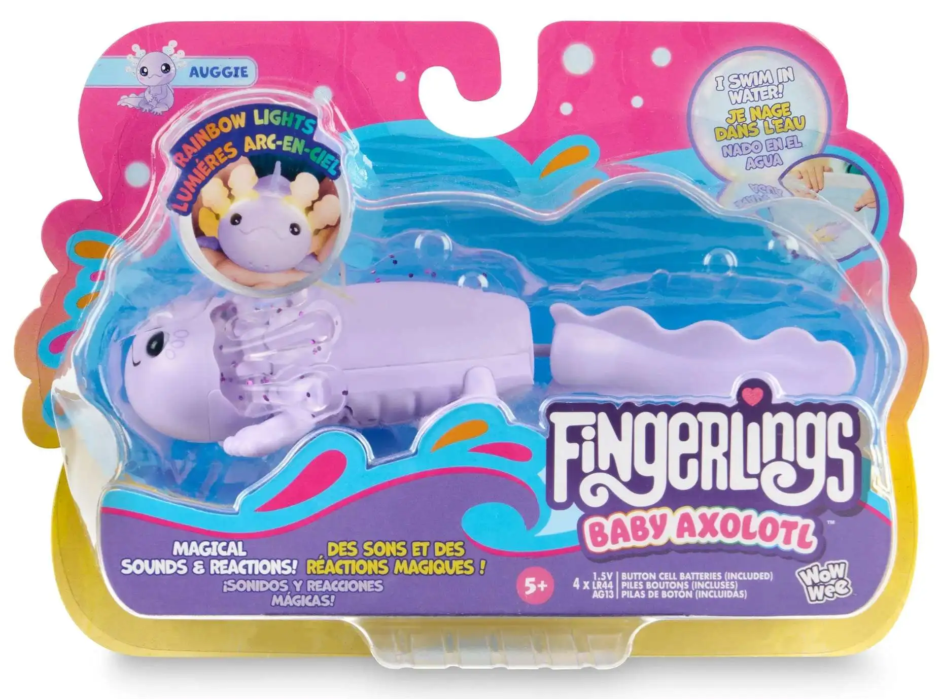 Fingerlings Baby Axolotl Auggie Interactive Figure Rainbow Lights ...