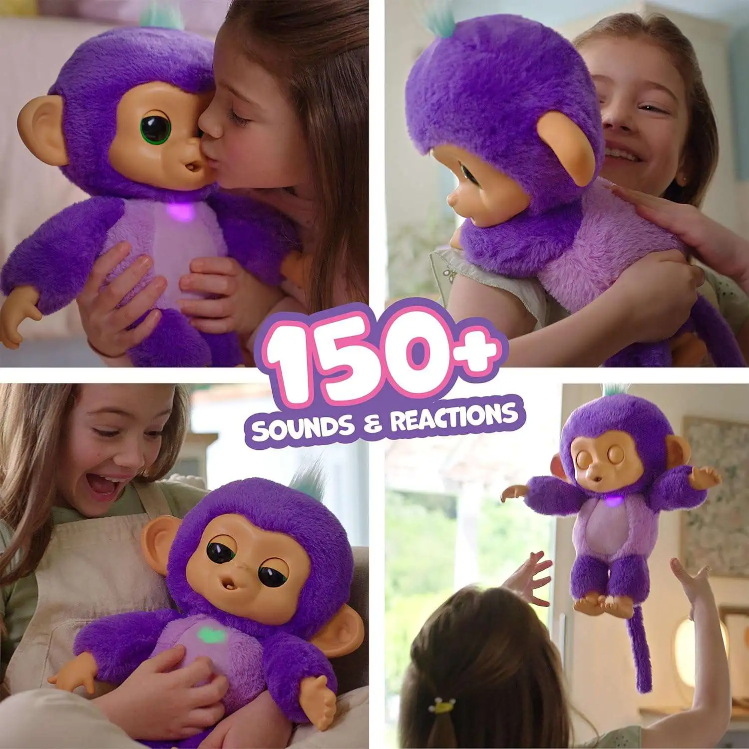 Fingerlings Care N Cuddles Monkey Sunny Figure WowWee - ToyWiz