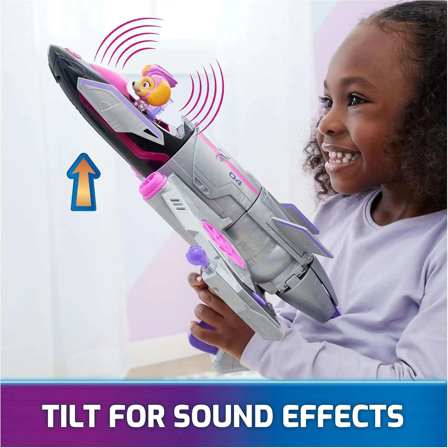 Paw Patrol The Mighty Movie Skye Jet Vehicle Figure Lights Sounds Spin ...
